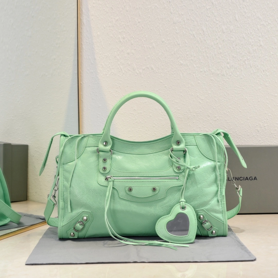 Balenciaga 2024 Lie City Studded Motorcycle Bag