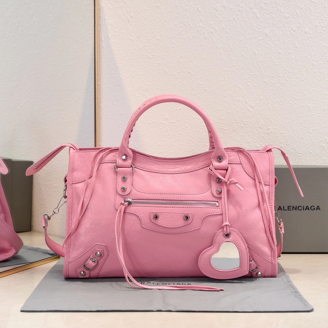Balenciaga 2024 Lie City Studded Motorcycle Bag