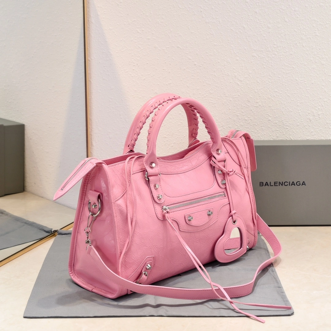 Mirror quality Balenciaga 2024 Lie City Studded Motorcycle Bag