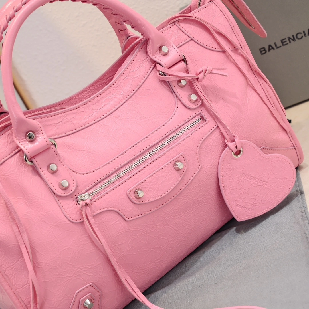 Mirror quality Balenciaga 2024 Lie City Studded Motorcycle Bag