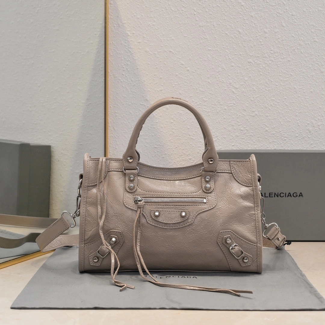 Balenciaga 2024 Lie City Studded Motorcycle Bag