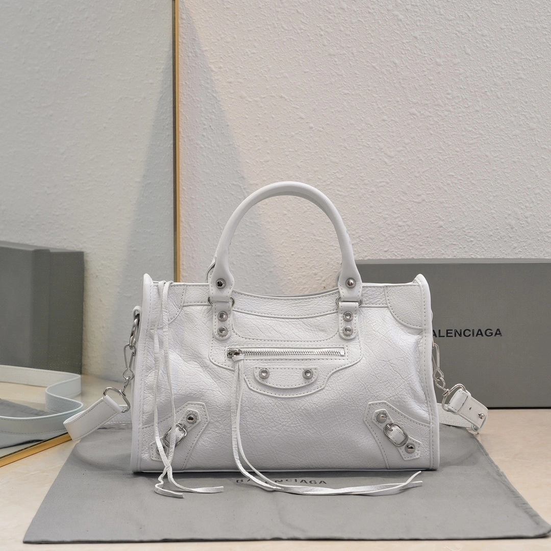 Balenciaga 2024 Lie City Studded Motorcycle Bag
