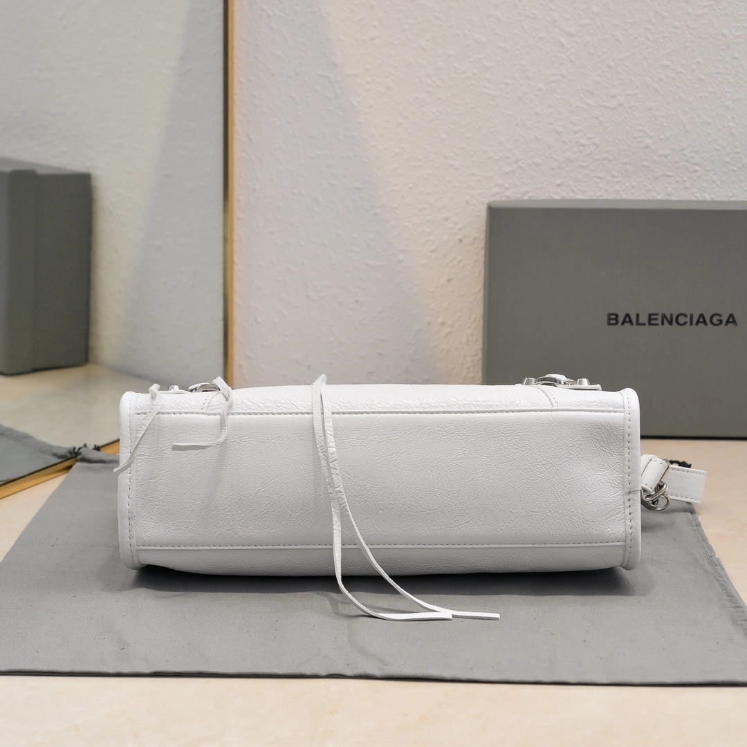 Real Balenciaga 2024 Lie City Studded Motorcycle Bag