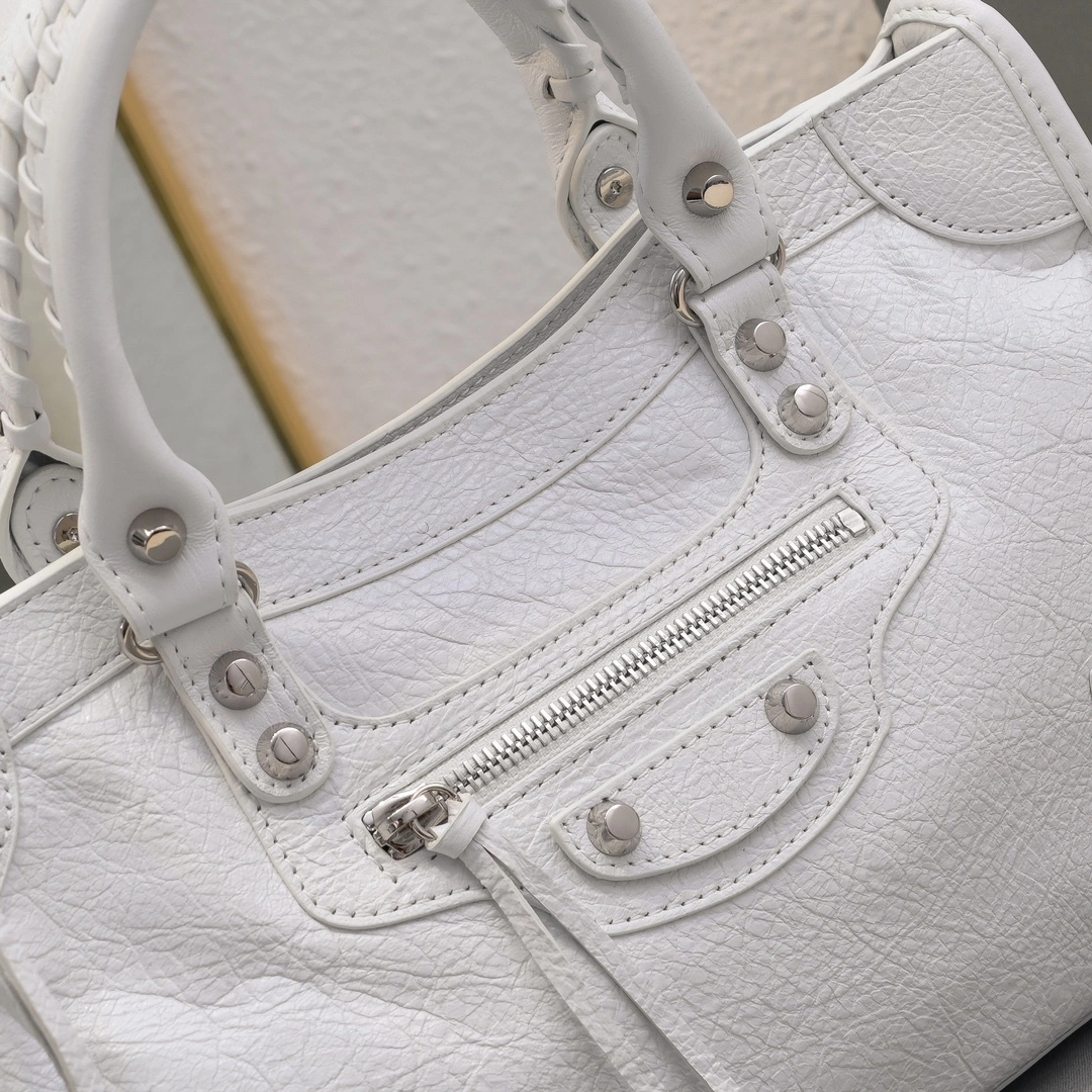 Real Balenciaga 2024 Lie City Studded Motorcycle Bag