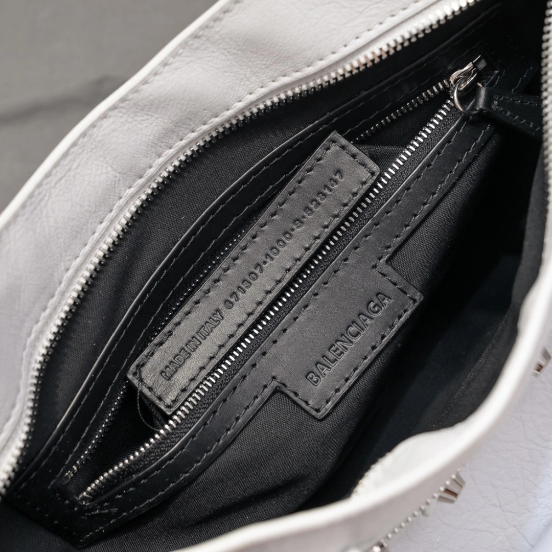 Real Balenciaga 2024 Lie City Studded Motorcycle Bag