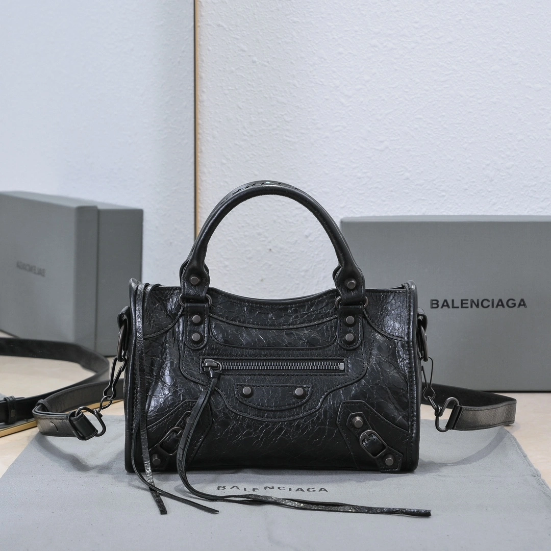 Balenciaga 2024 Lie City Studded Motorcycle Bag