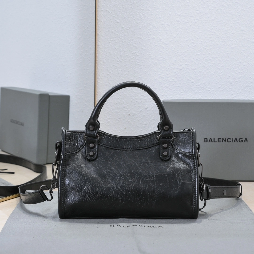 Inexpensive Balenciaga 2024 Lie City Studded Motorcycle Bag