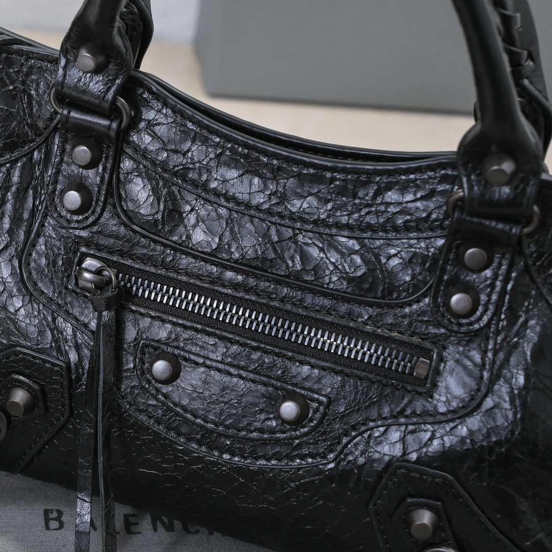 Inexpensive Balenciaga 2024 Lie City Studded Motorcycle Bag