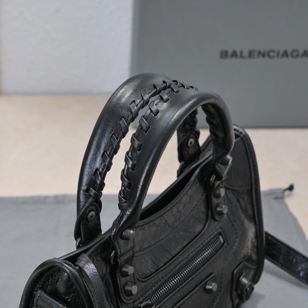 Inexpensive Balenciaga 2024 Lie City Studded Motorcycle Bag