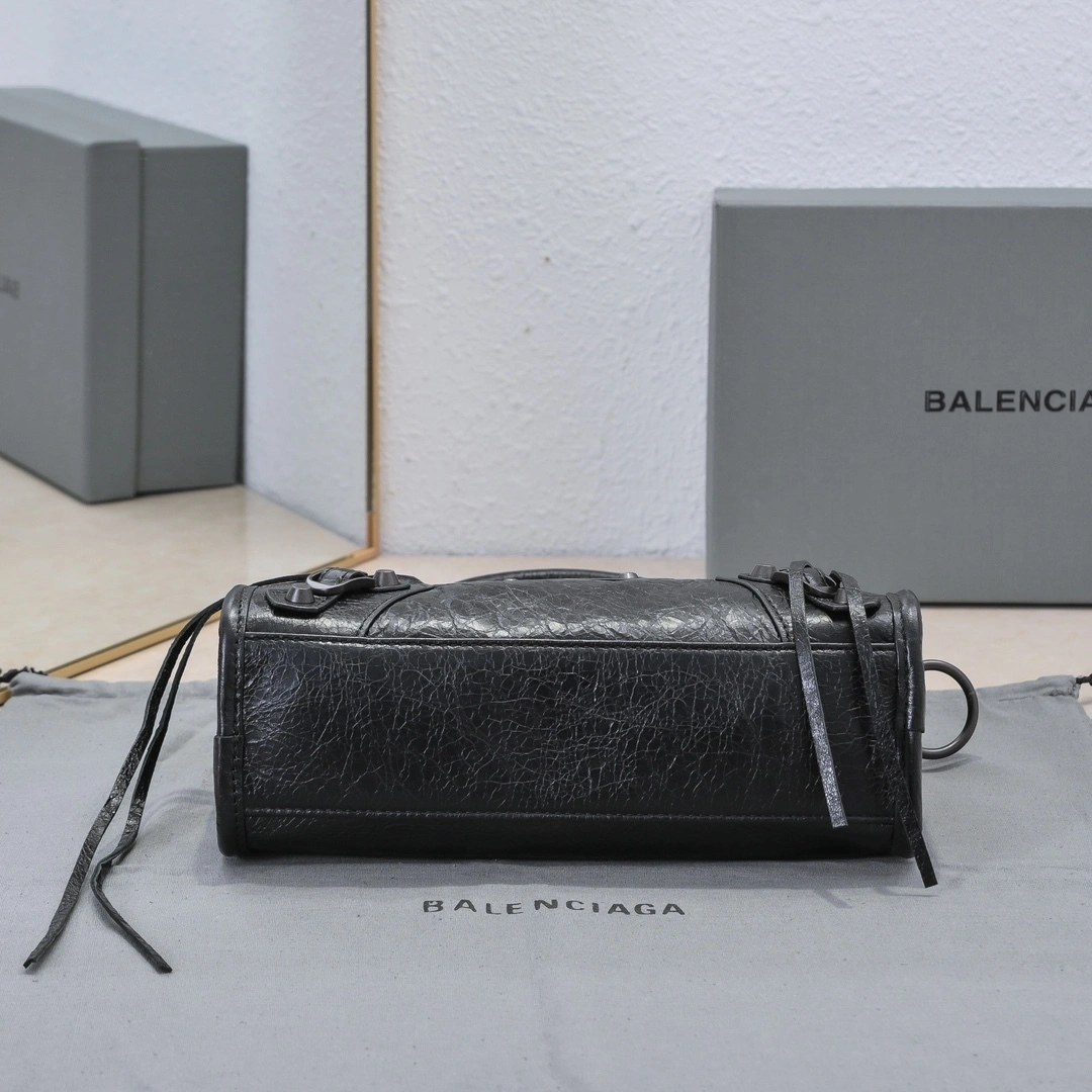 Inexpensive Balenciaga 2024 Lie City Studded Motorcycle Bag