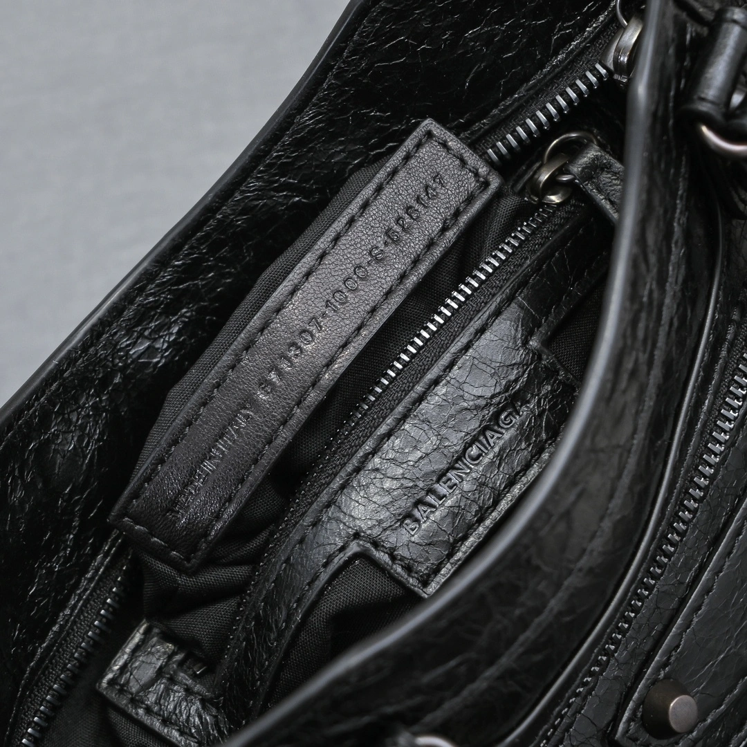 Inexpensive Balenciaga 2024 Lie City Studded Motorcycle Bag