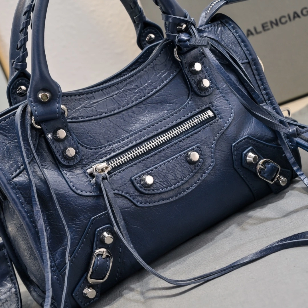Budget-friendly Balenciaga 2024 Lie City Studded Motorcycle Bag