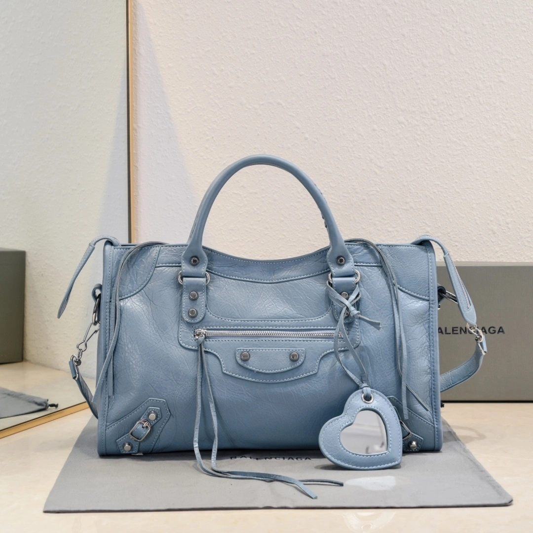 Balenciaga 2024 Lie City Vintage Motorcycle Bag