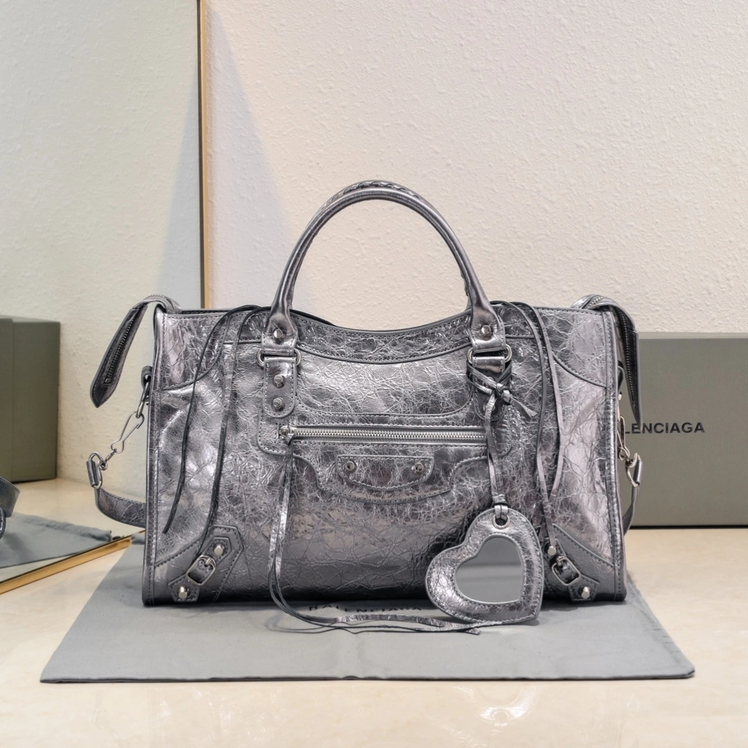 Balenciaga 2024 Lie City Vintage Motorcycle Bag