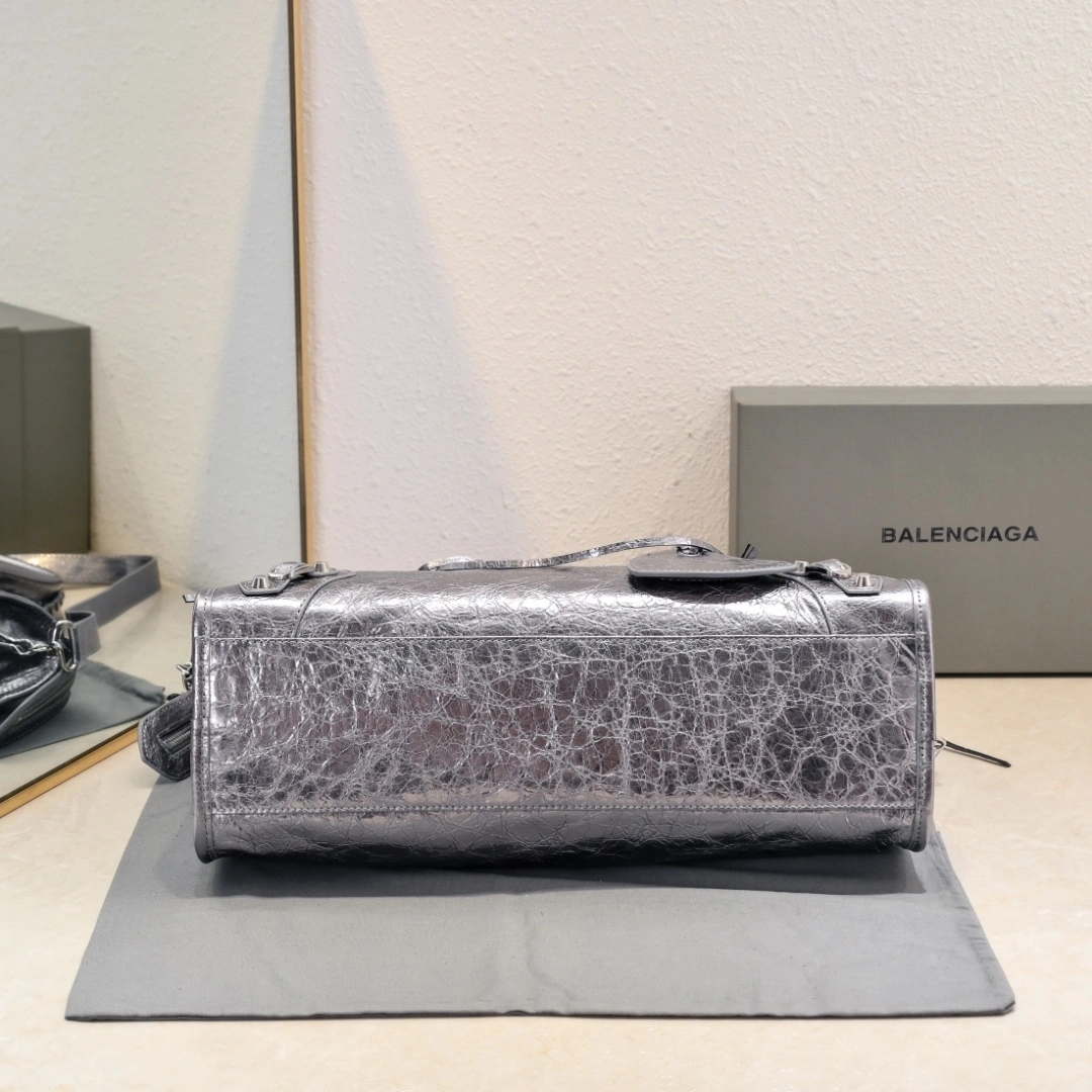 Original Balenciaga 2024 Lie City Vintage Motorcycle Bag