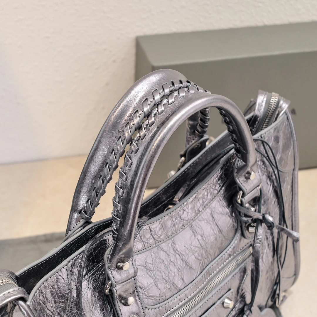 Original Balenciaga 2024 Lie City Vintage Motorcycle Bag