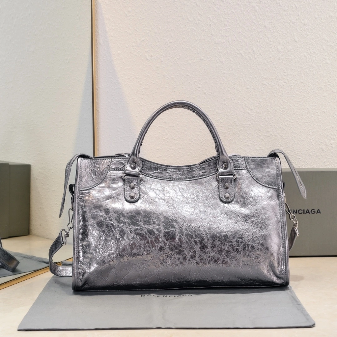 Original Balenciaga 2024 Lie City Vintage Motorcycle Bag