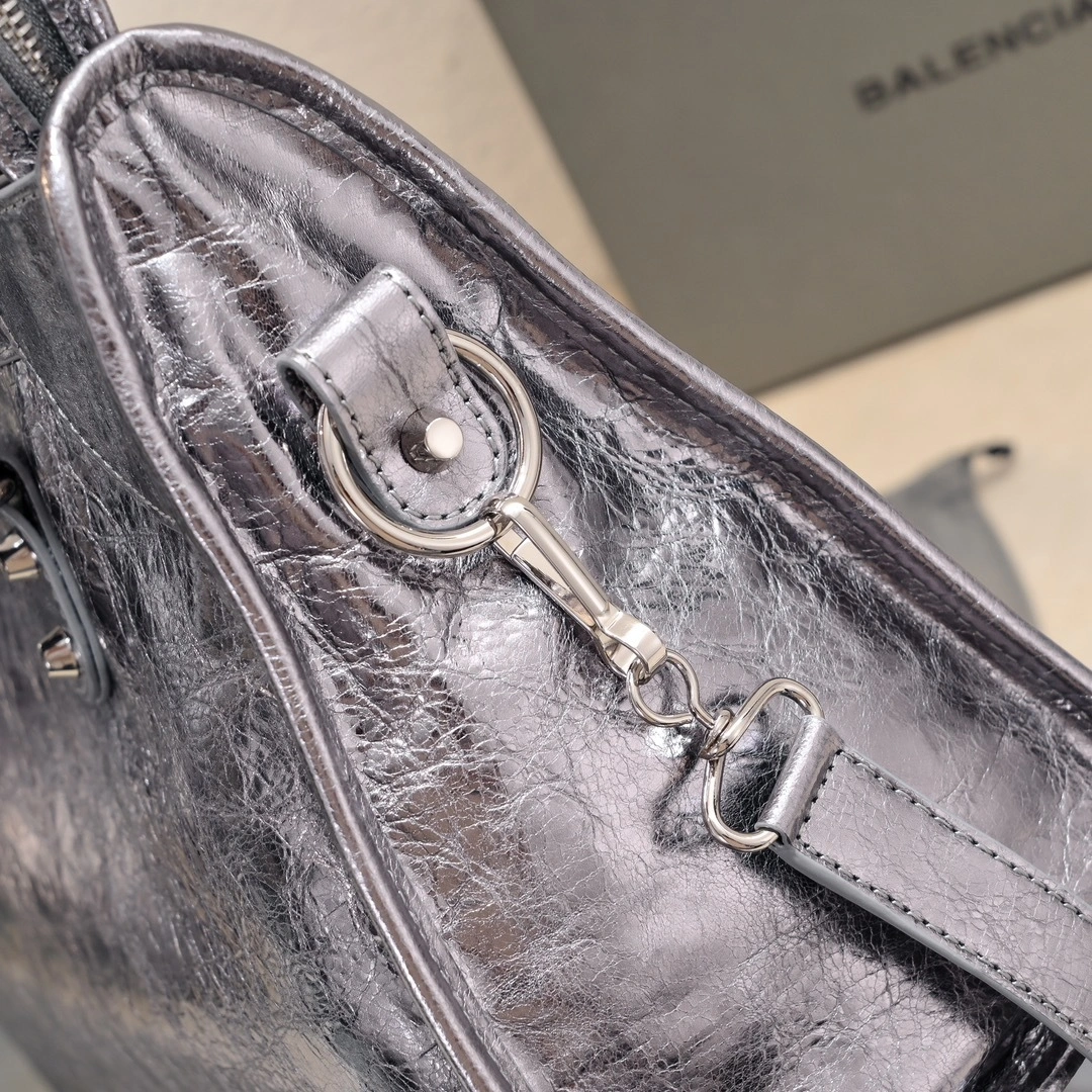Original Balenciaga 2024 Lie City Vintage Motorcycle Bag