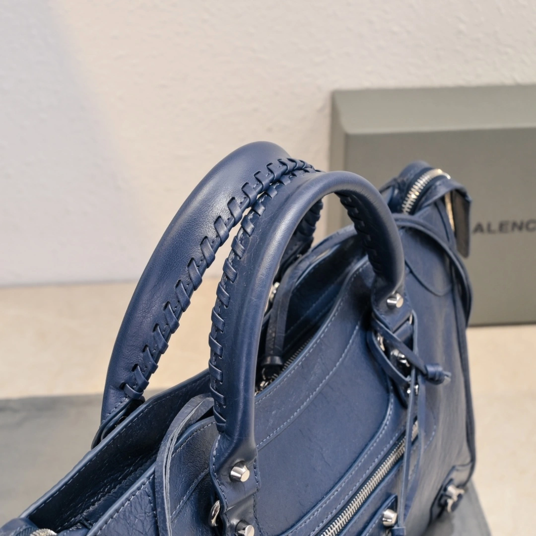 Exact replica Balenciaga 2024 Retro Studded City Motorcycle Bag