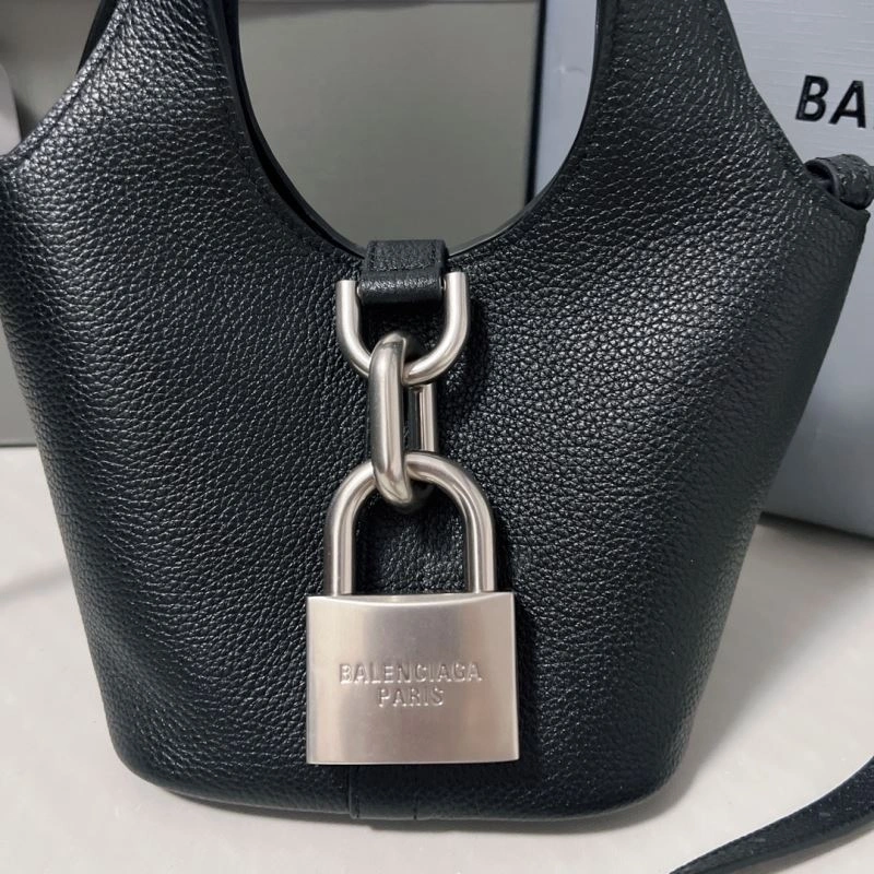 Inexpensive Balenciaga 2024 Spring Locker Hobo Bag with Silver Lock