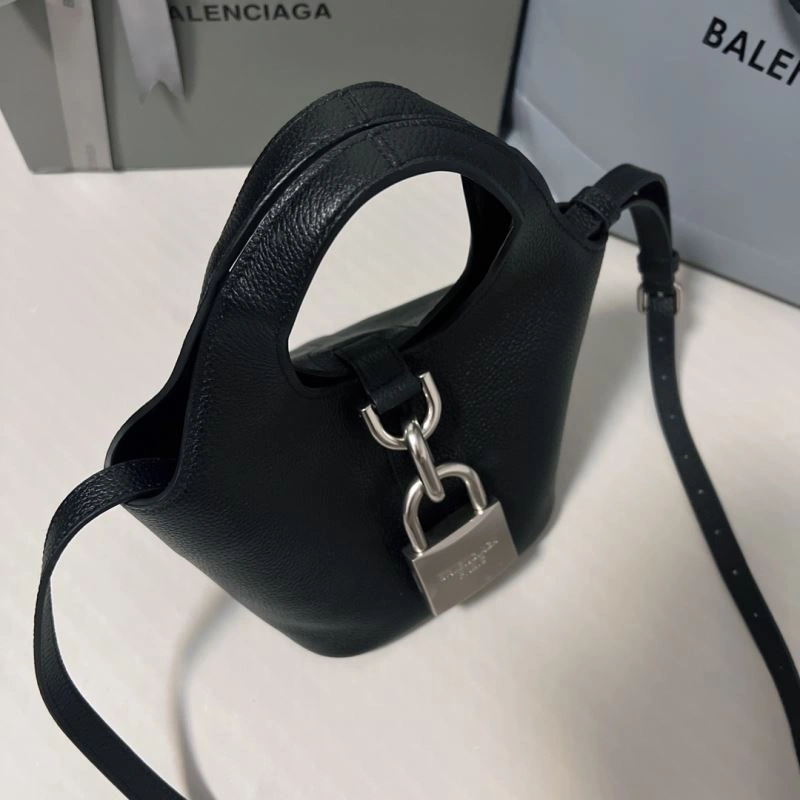 Inexpensive Balenciaga 2024 Spring Locker Hobo Bag with Silver Lock