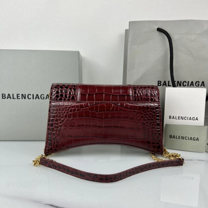 Economical Balenciaga 23cm Hourglass B Chain Crossbody Bag - Iconic Half-Moon Design