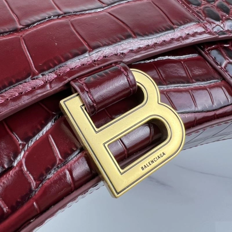 Economical Balenciaga 23cm Hourglass B Chain Crossbody Bag - Iconic Half-Moon Design
