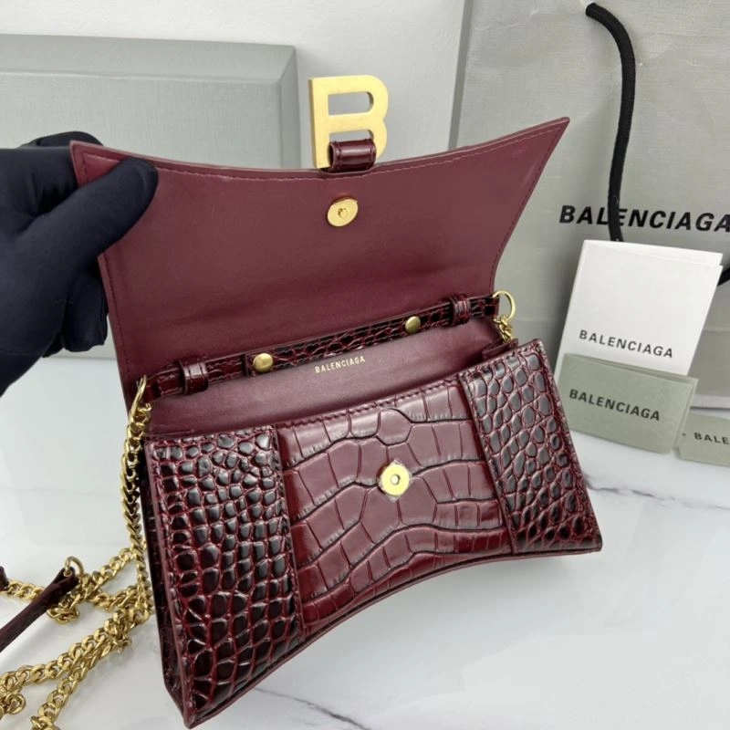Economical Balenciaga 23cm Hourglass B Chain Crossbody Bag - Iconic Half-Moon Design