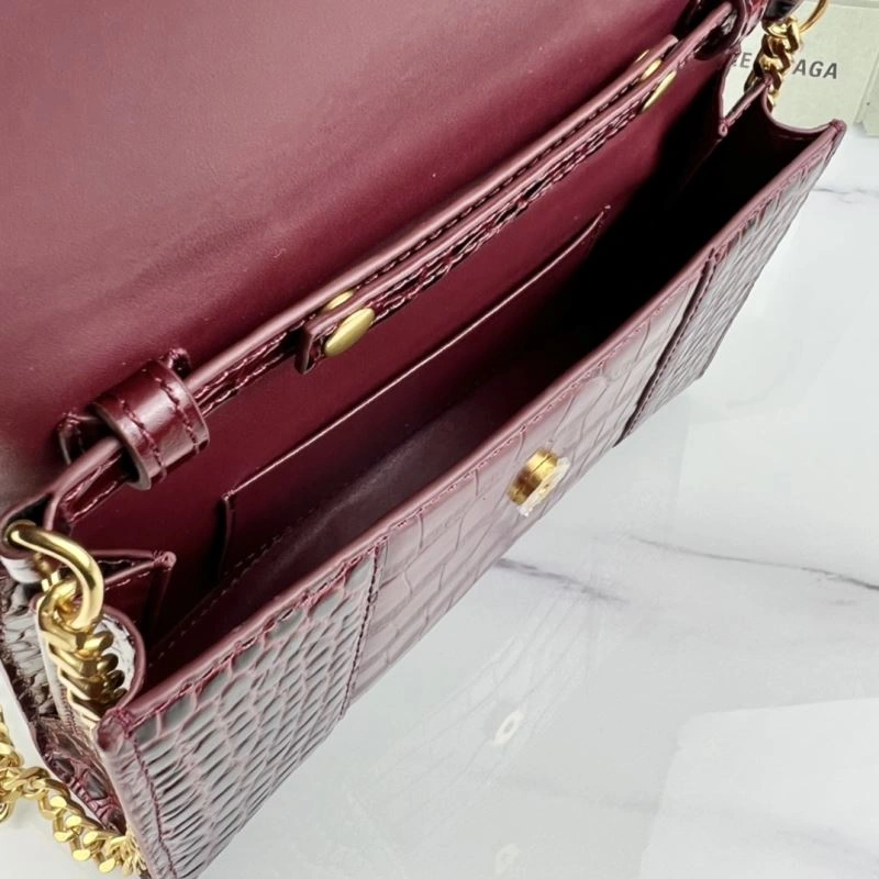 Economical Balenciaga 23cm Hourglass B Chain Crossbody Bag - Iconic Half-Moon Design