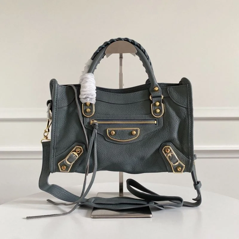 Balenciaga Antique Gold Studded Goat Leather Motorcycle Bag -Balenciaga