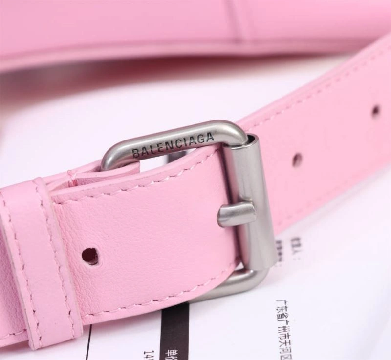 OEM Balenciaga Arc Shape Sakura Pink Hourglass Bag with Embossed Texture