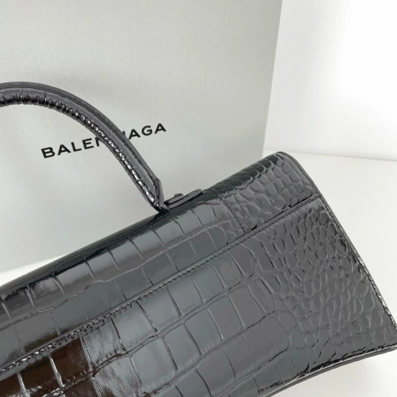 Mirror quality Balenciaga Arc-Shaped Hourglass Plus Crocodile Leather Bag