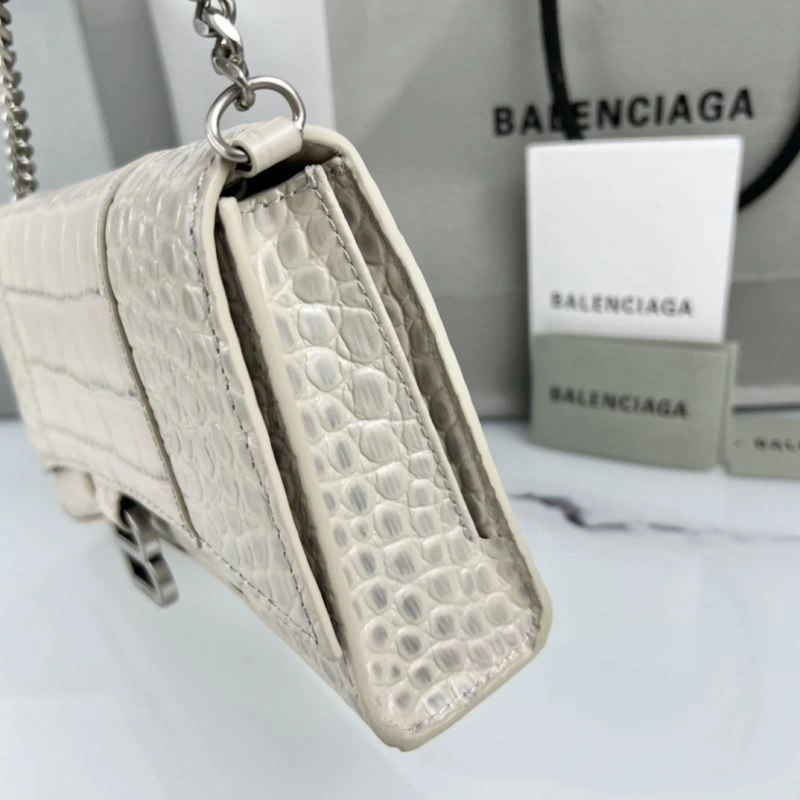 Perfect replica Balenciaga B Brand Hourglass Mini Chain Crossbody Bag in Cowhide