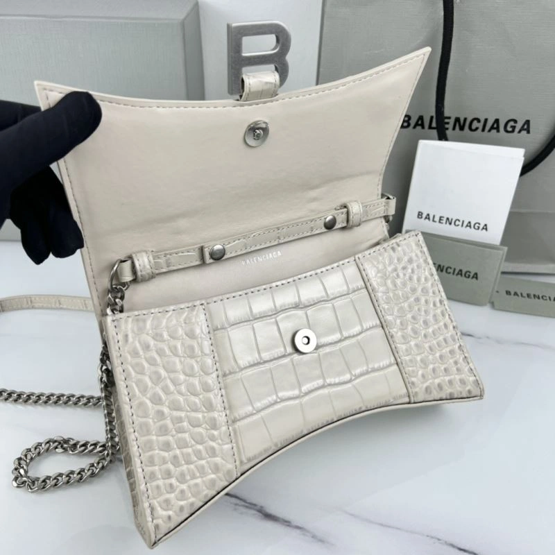 Perfect replica Balenciaga B Brand Hourglass Mini Chain Crossbody Bag in Cowhide