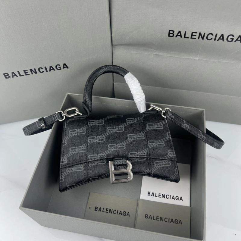 Balenciaga BB Monogram Hourglass Bag in Old Flower Black