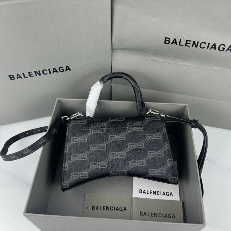 Top match Balenciaga BB Monogram Hourglass Bag in Old Flower Black