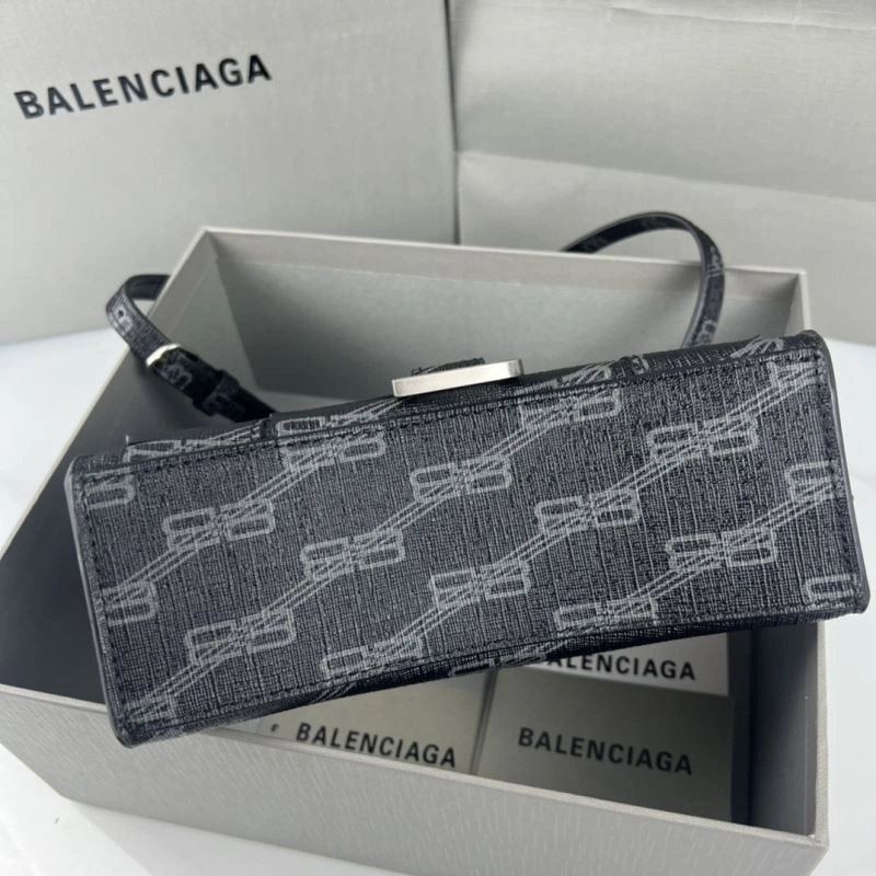 Top match Balenciaga BB Monogram Hourglass Bag in Old Flower Black