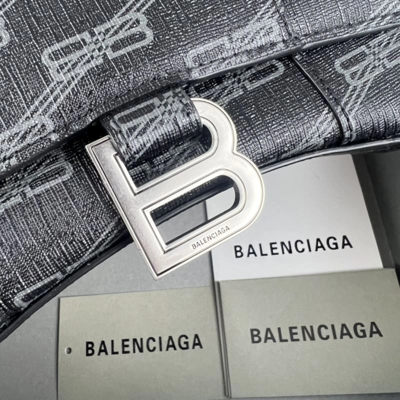 Top match Balenciaga BB Monogram Hourglass Bag in Old Flower Black
