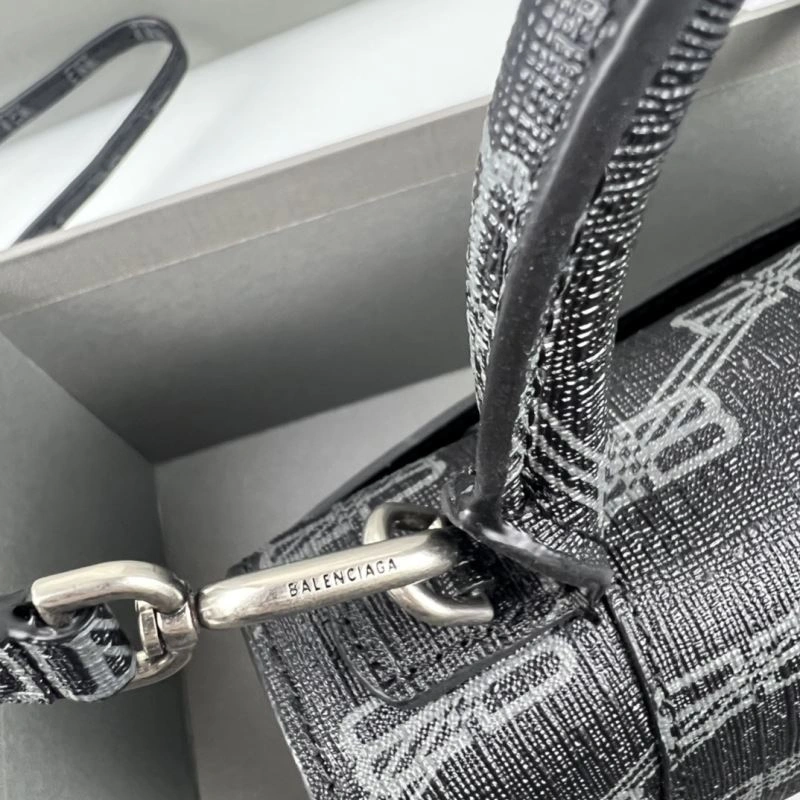 Top match Balenciaga BB Monogram Hourglass Bag in Old Flower Black