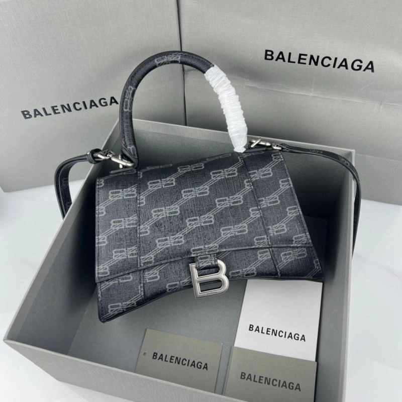 Balenciaga BB Monogram Hourglass Bag in Old Flower Brown