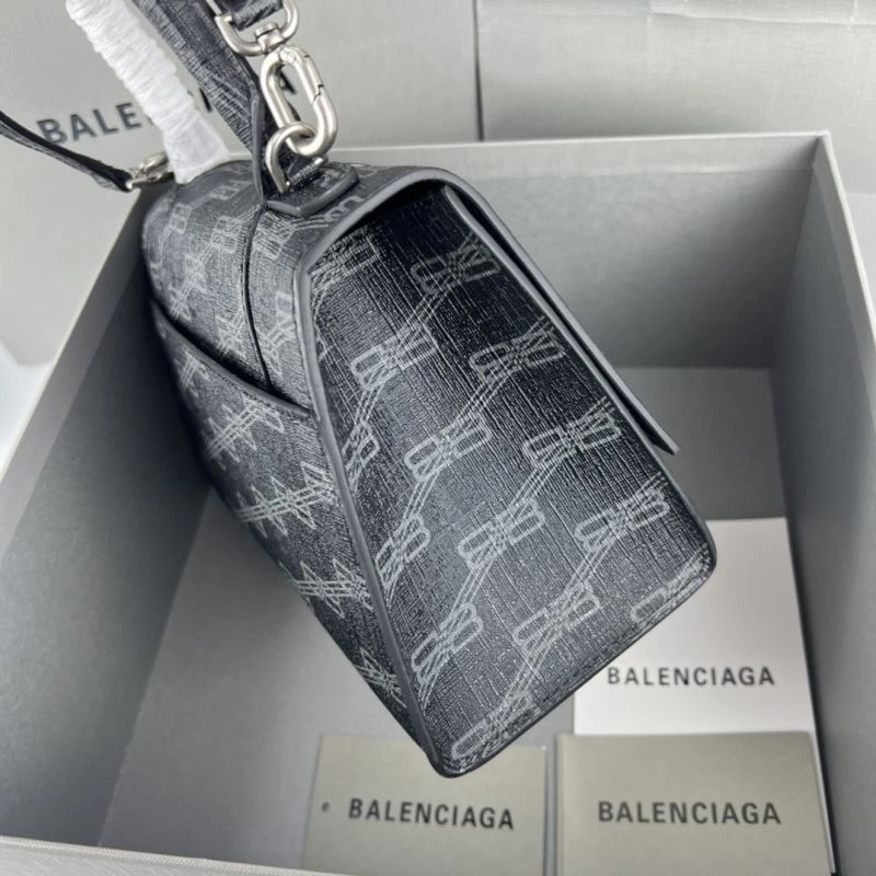 Mirror quality Balenciaga BB Monogram Hourglass Bag in Old Flower Brown