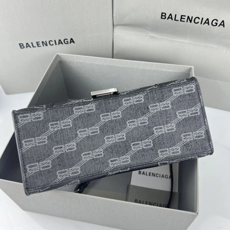Mirror quality Balenciaga BB Monogram Hourglass Bag in Old Flower Brown