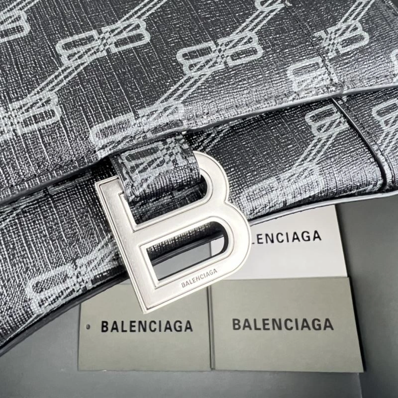 Mirror quality Balenciaga BB Monogram Hourglass Bag in Old Flower Brown