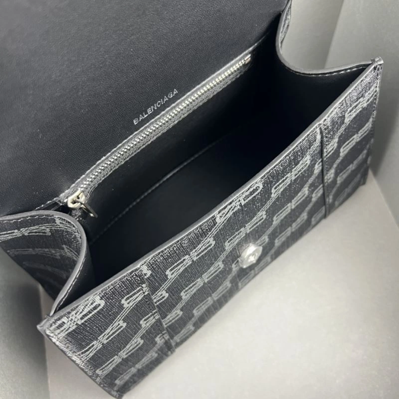 Mirror quality Balenciaga BB Monogram Hourglass Bag in Old Flower Brown