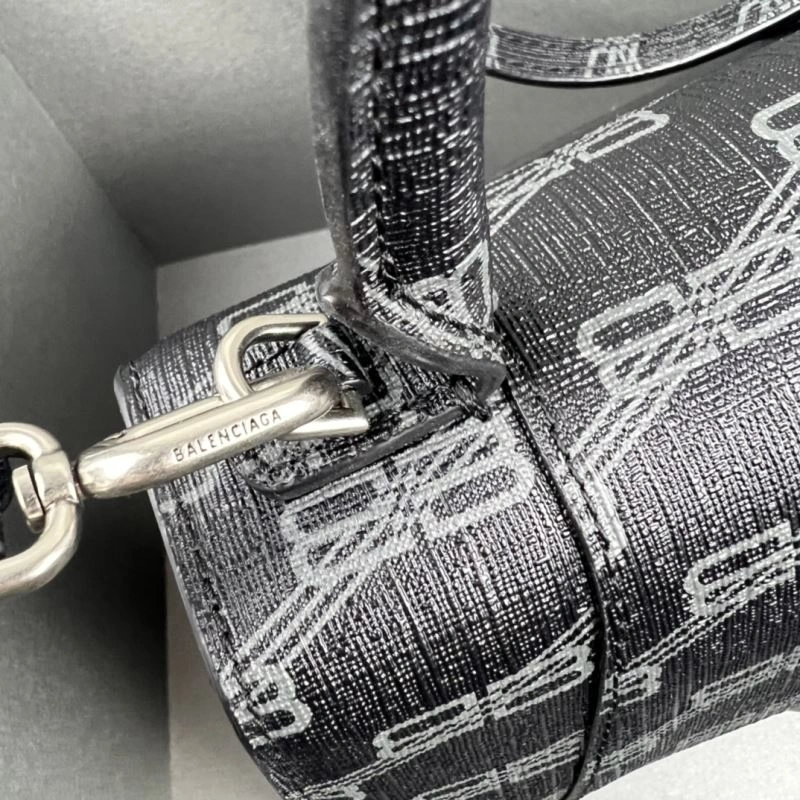 Mirror quality Balenciaga BB Monogram Hourglass Bag in Old Flower Brown