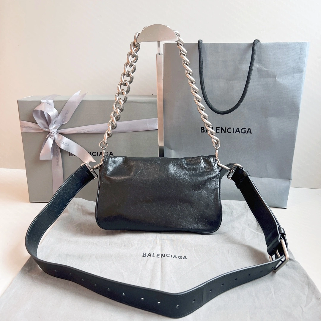 Reasonably priced Balenciaga BB Soft Chain Bag - Small Oil Wax Black Elegance