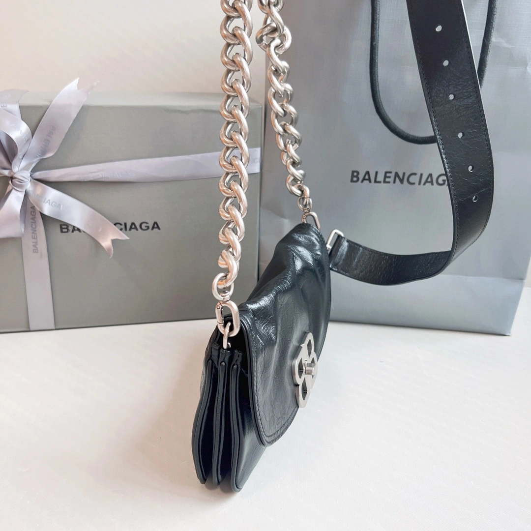 Reasonably priced Balenciaga BB Soft Chain Bag - Small Oil Wax Black Elegance