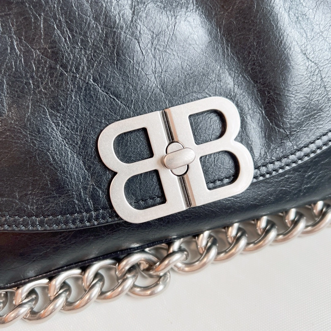 Reasonably priced Balenciaga BB Soft Chain Bag - Small Oil Wax Black Elegance
