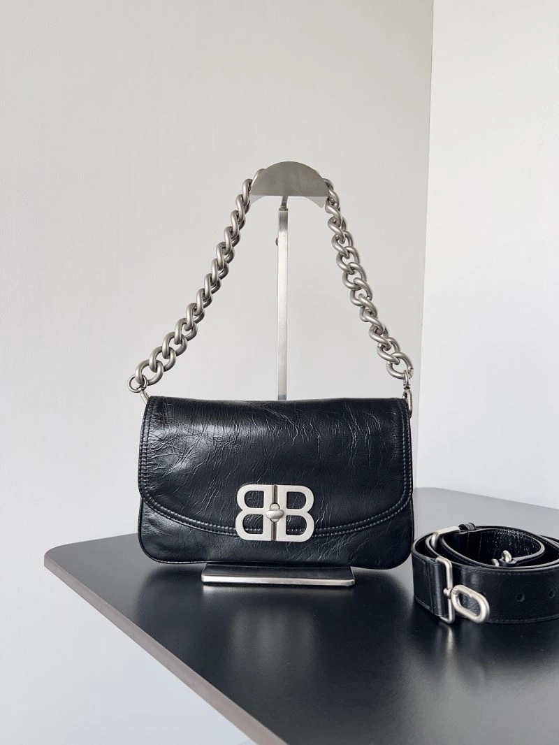 Balenciaga BB Solt Peach Lambskin Crossbody Bag 23Fall