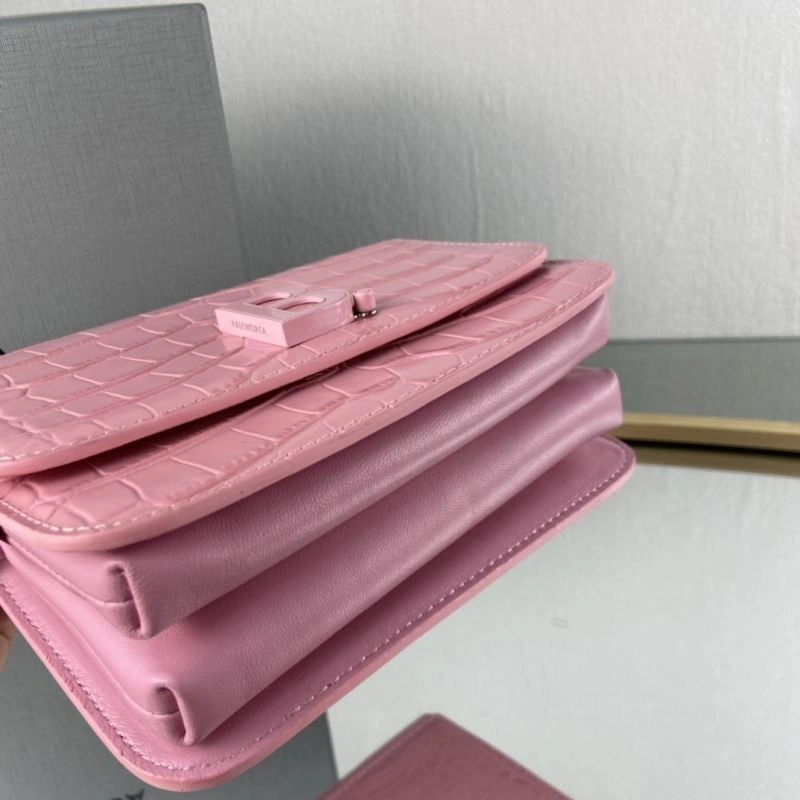 Exact replica Balenciaga Barbie Pink Crocodile Big B Tofu Bag